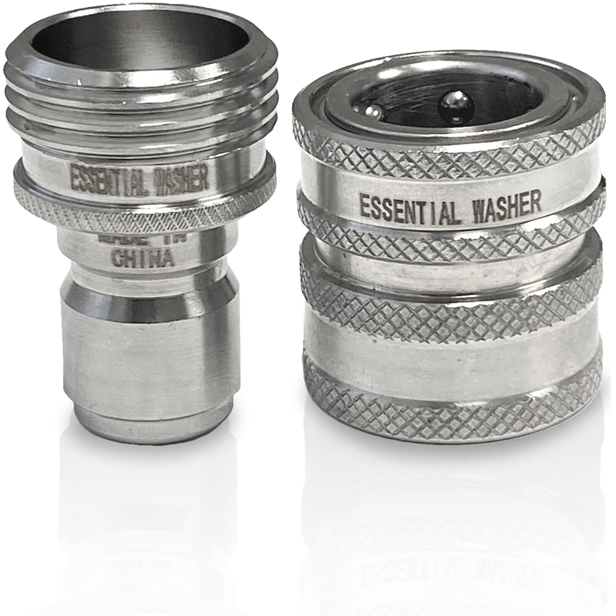 Garden Hose ¾” Stainless Steel Quick Connect Fittings Plug & Coupler S ...