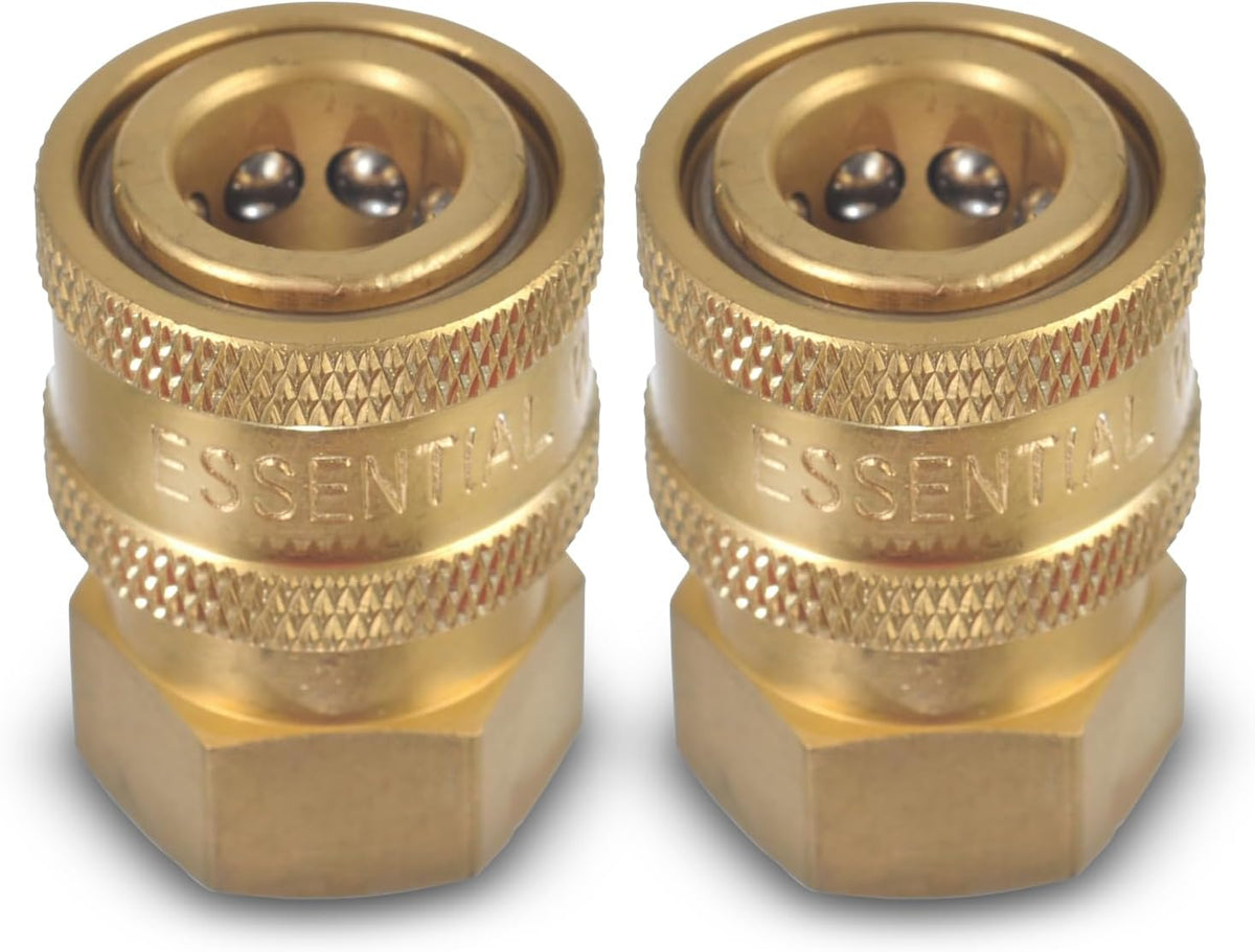 ESSENTIAL WASHER Brass 1/4" Female Quick Connect Fittings To Female NP